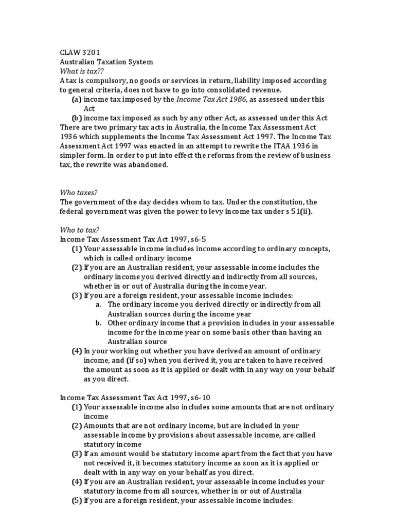 Overview of Australia's Tax System | PDF | Fiscal Year | Income Tax