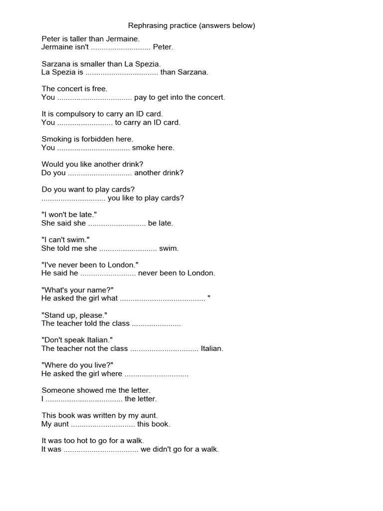 Rephrasing (Mixed) | PDF