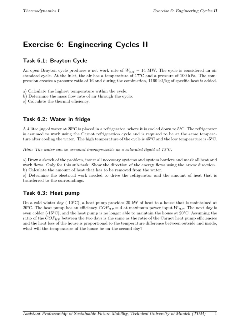 Thermodynamics Engineering Cycles Analysis | PDF | Heat | Temperature