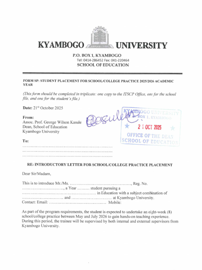 Placement Letter | PDF