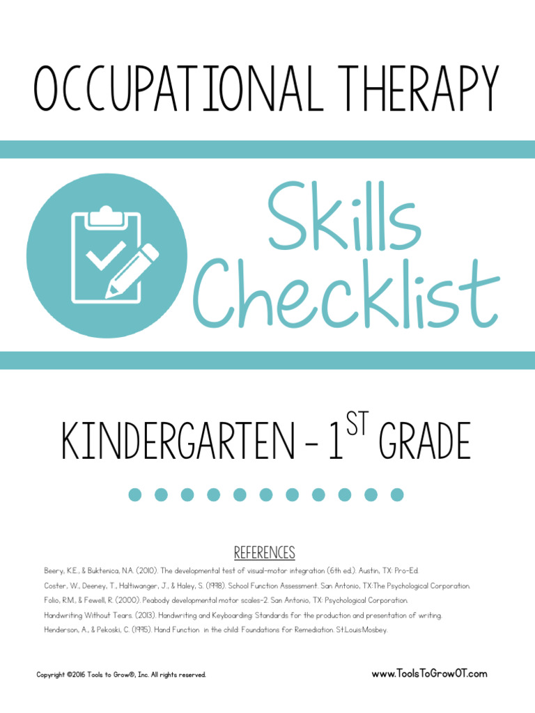 Kindergarten-1st Grade Skills Checklist | PDF | Neuroscience