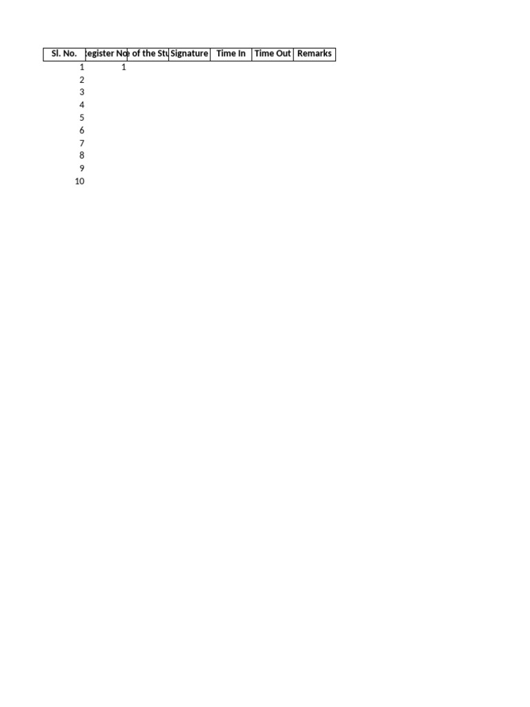 Student Attendance Register Template | PDF
