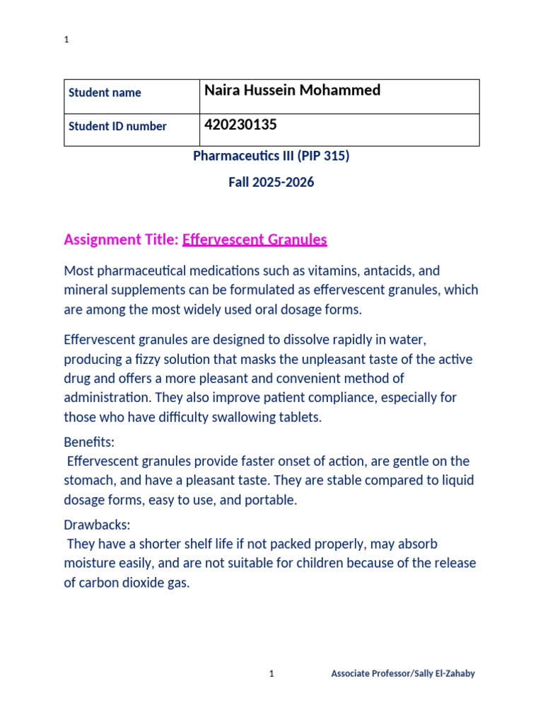 PIP 315-Assignment 1 Template | PDF | Vitamin C | Dose (Biochemistry)