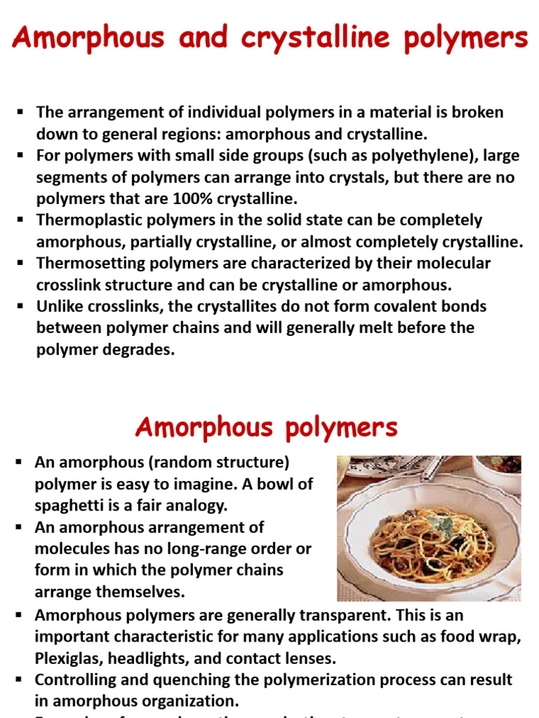 Lec - 3 - Polymer Science and Technology | PDF | Polymers | Crystal