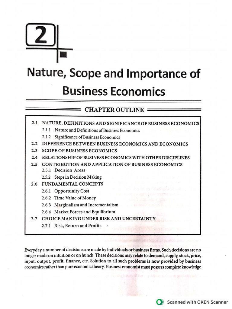 Nature, Scope and Important of Business Economics | PDF