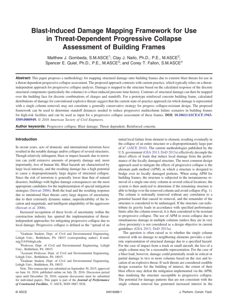 2016-Blast-Induced Damage Mapping Framework For Use in Threat-Dependent ...