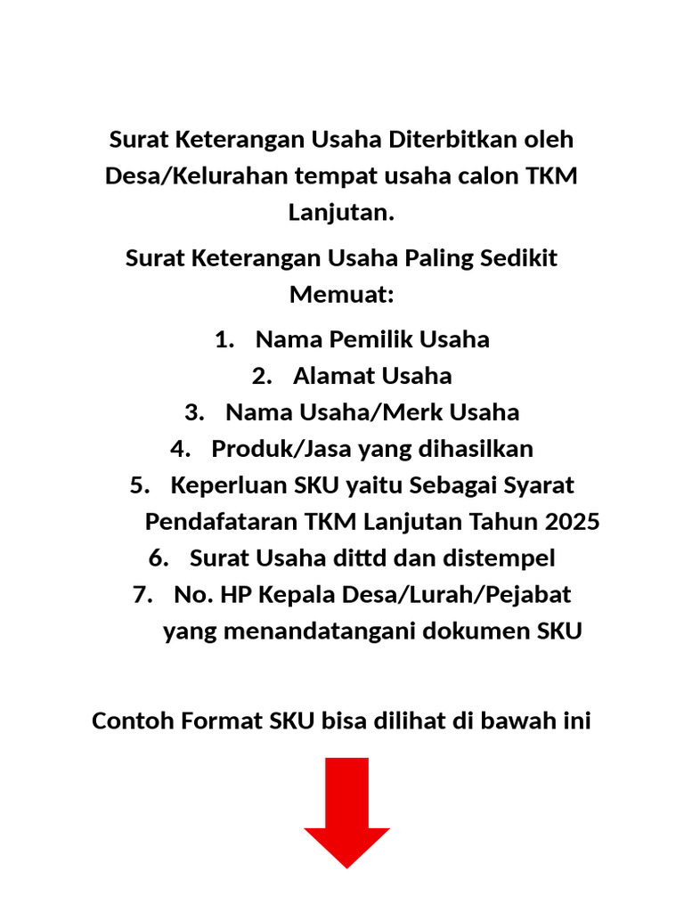 Contoh Surat Keterangan Usaha SKU | PDF