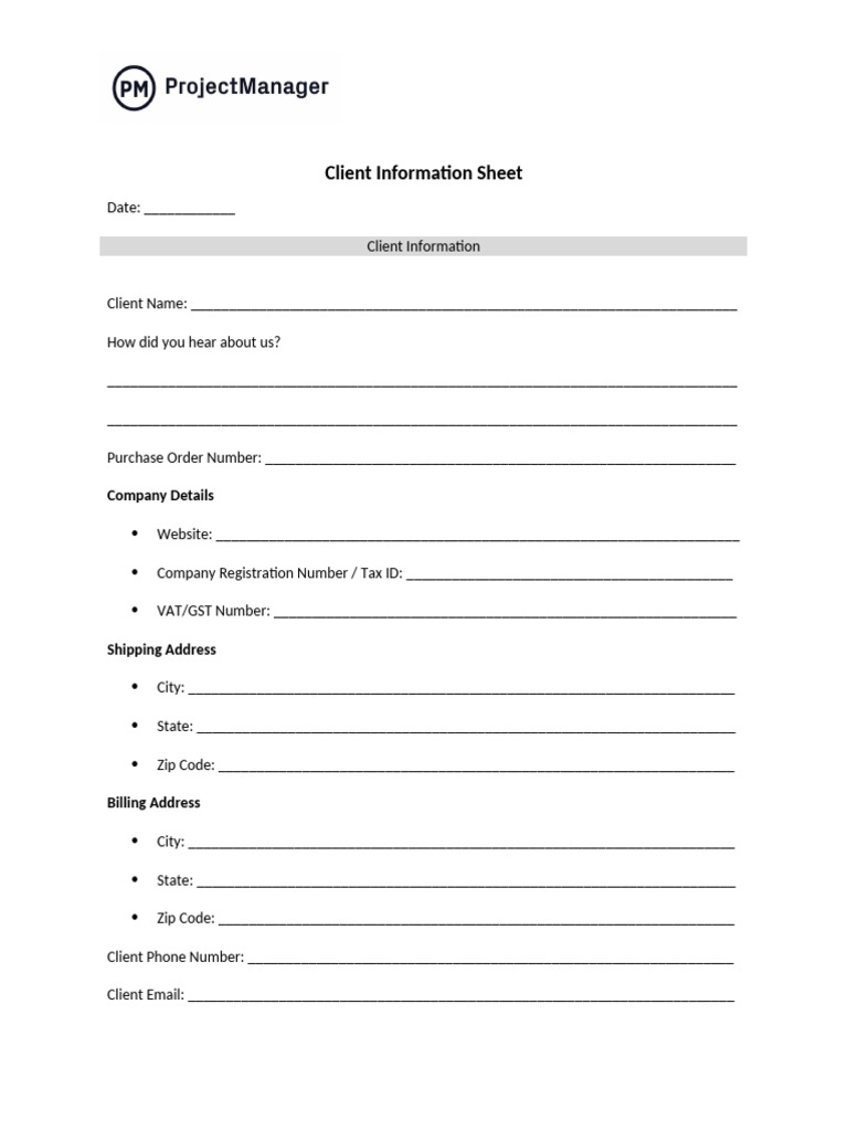 Client Information Sheet WLNK FD | PDF | Receipt | Business