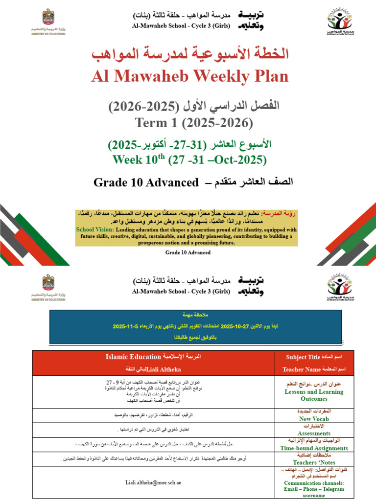 10 Advanced Weekly Newsletter T1 W10 27 31 Oct 2025 1 | PDF
