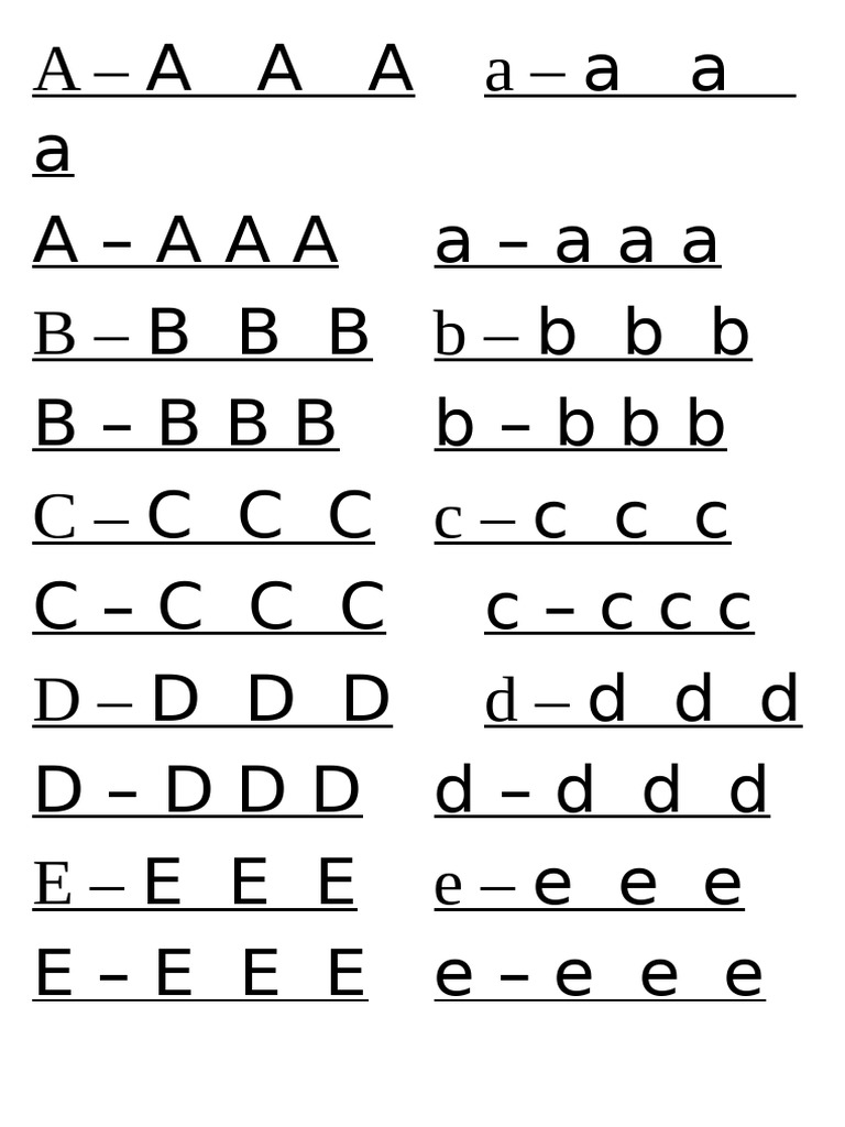 Lista de letras y sus variantes | PDF
