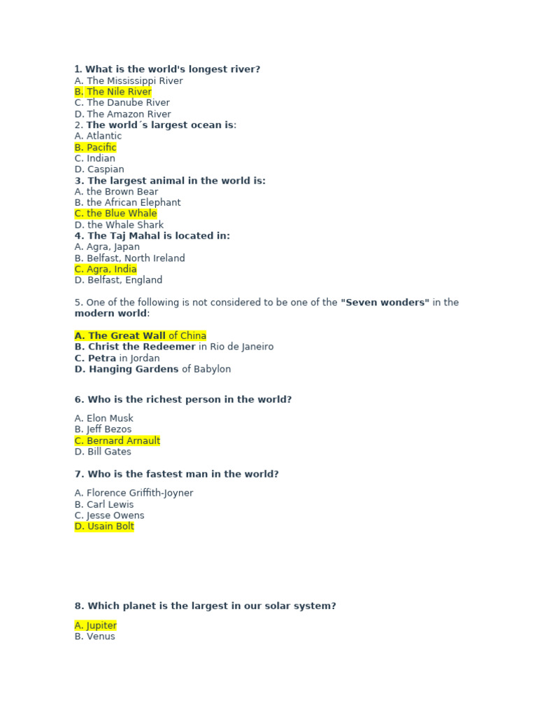 Who Wants To Be A Millionaire Questions | PDF | Experiment