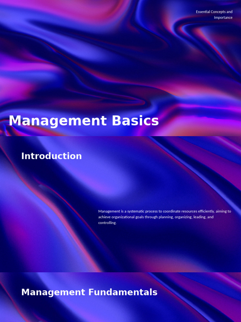 Management Basics | PDF