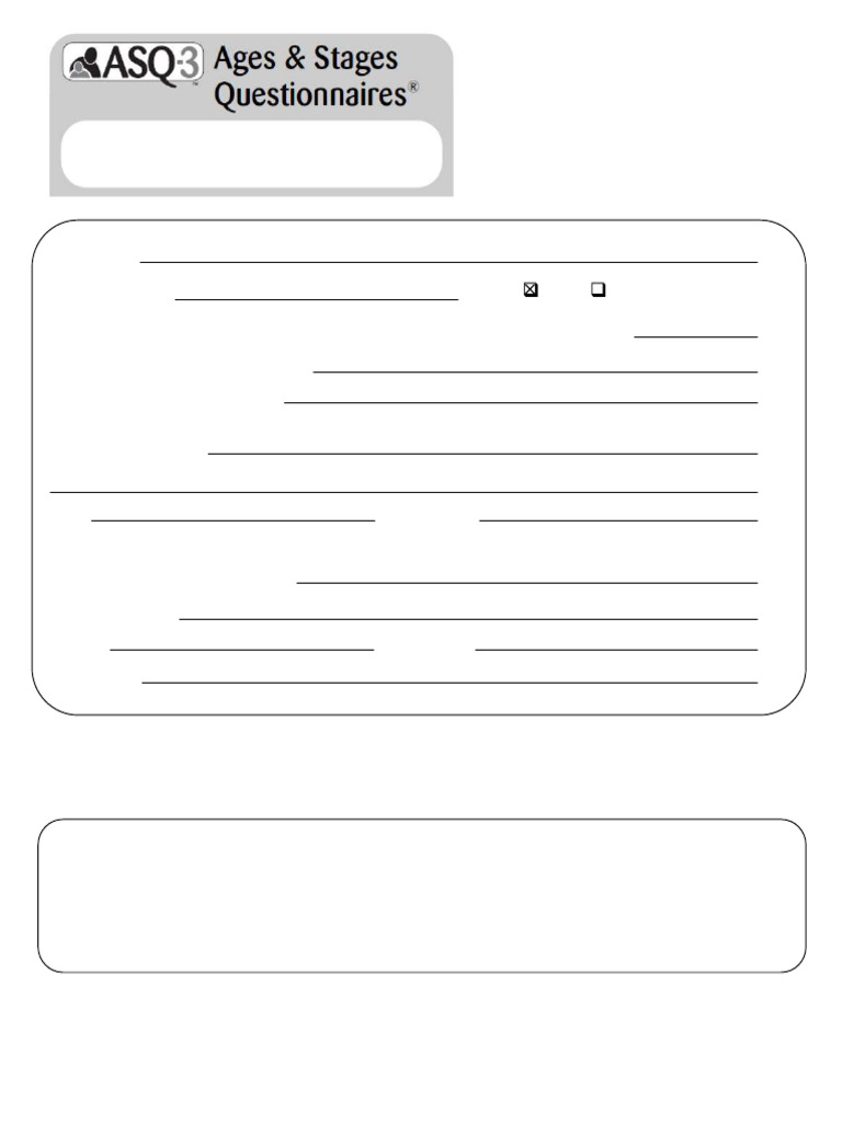 ASQ-3 12 Month Questionnaire | PDF