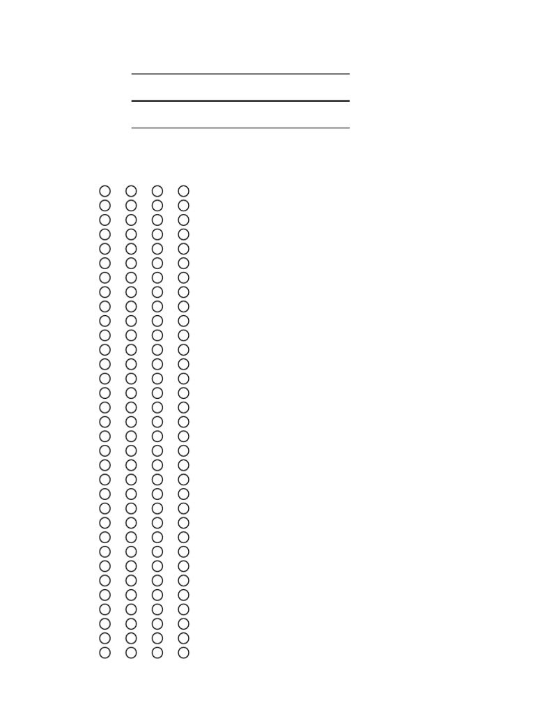 OMR Sheet 40 Questions Mathematics Mock Test | PDF