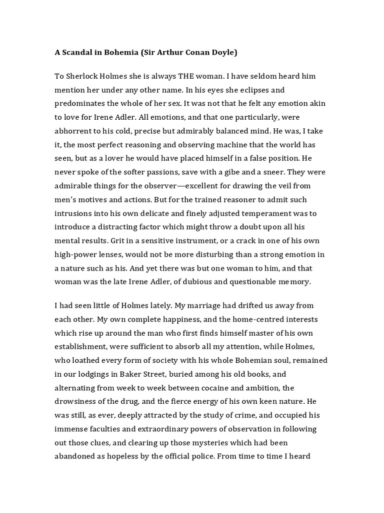 English 02 | PDF | Sherlock Holmes | A Scandal In Bohemia