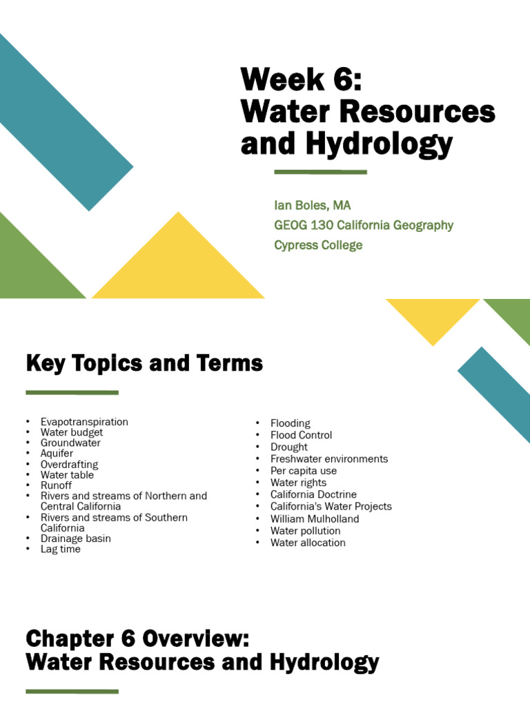 California Water Resources and Hydrology | PDF | Groundwater | Flood
