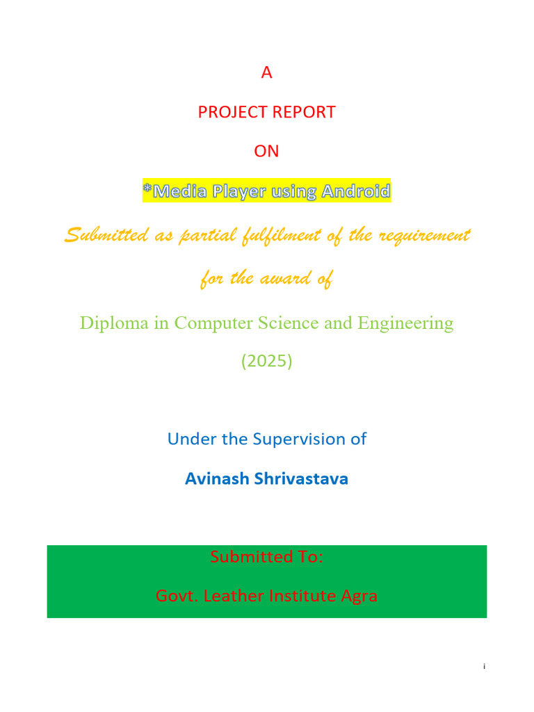 Media Player Project | PDF | Android (Operating System) | Mobile App