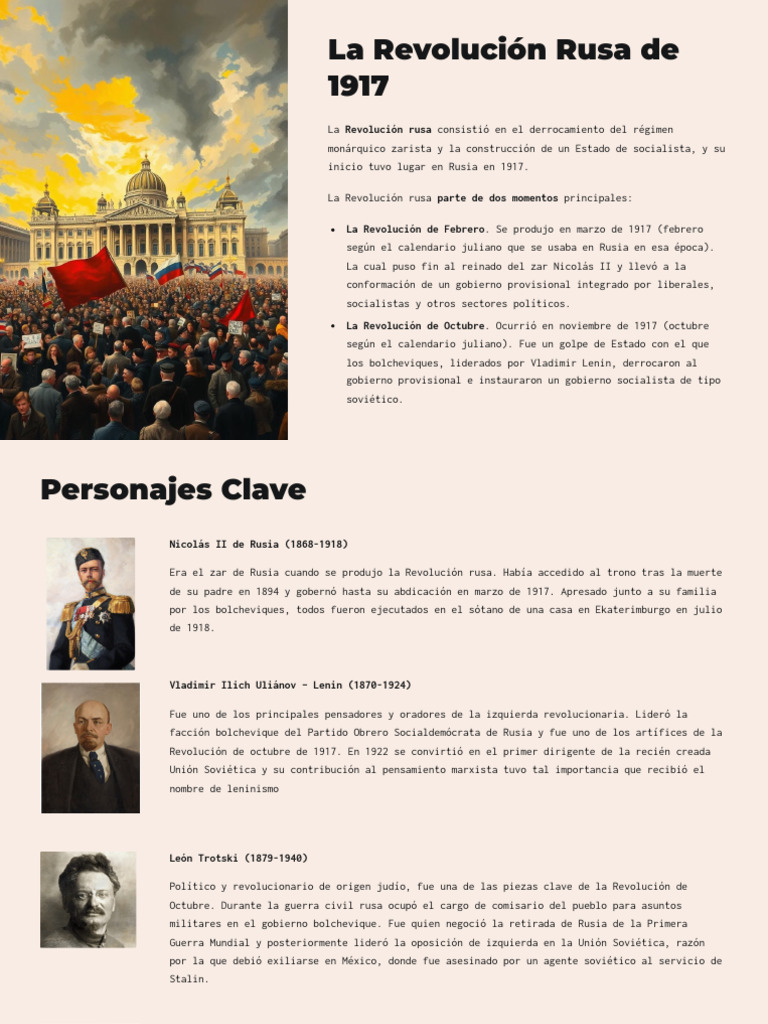 Revolución Rusa de 1917: Causas y Consecuencias | PDF | revolución rusa ...