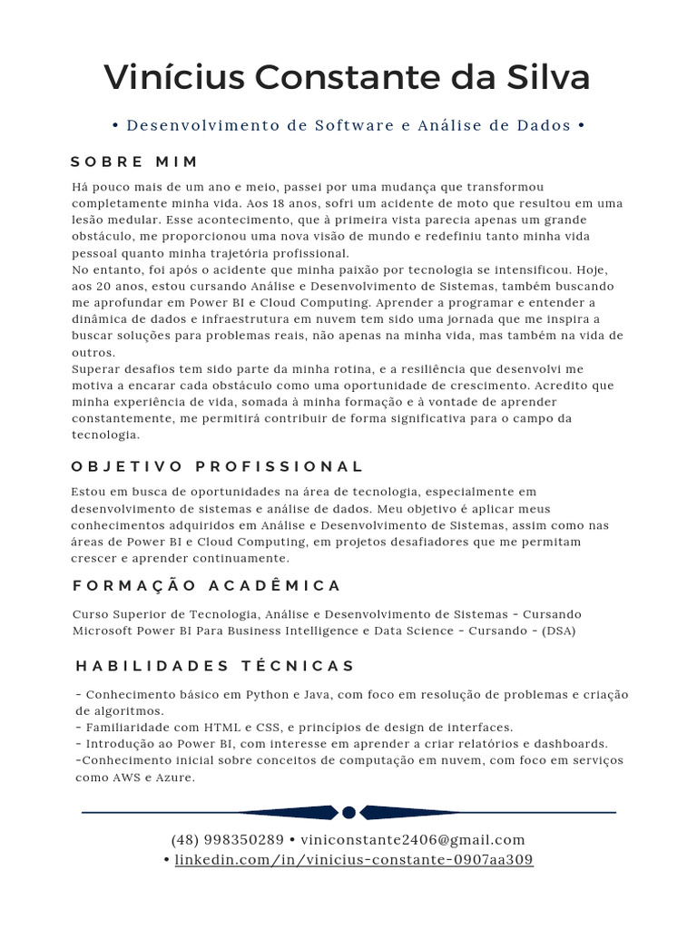 Cv Vinicius Constante Da Silva 1 | PDF