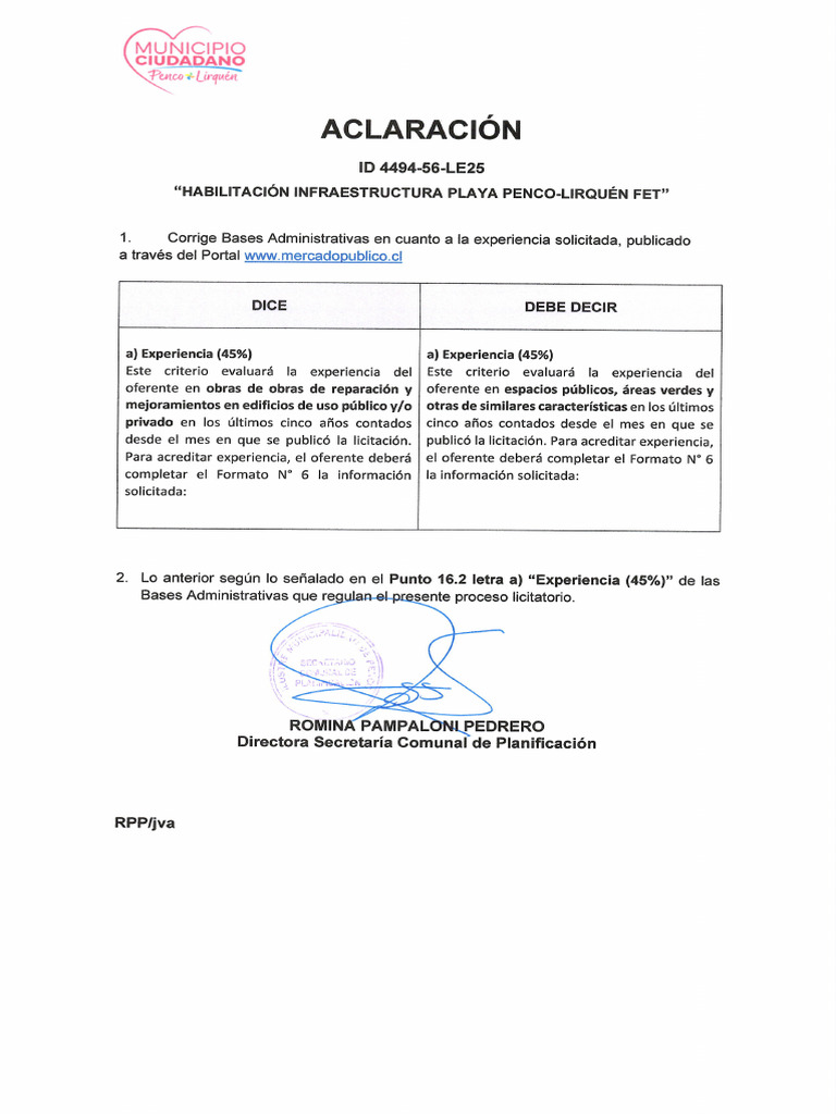 Aclaración | PDF