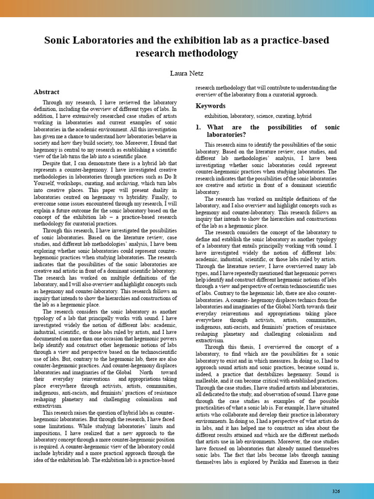 Sonic Laboratories: Hegemony vs. Hybridity | PDF | Hegemony | Methodology