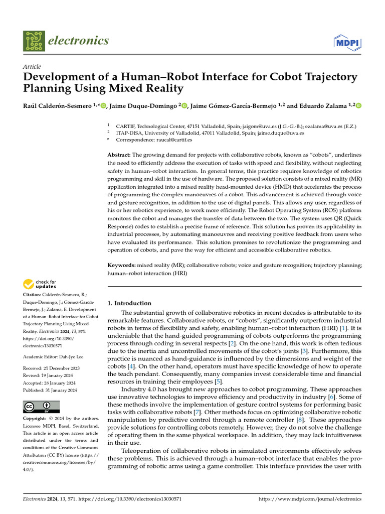 Development of A Human-Robot Interface For Cobot Trajectory Planning ...
