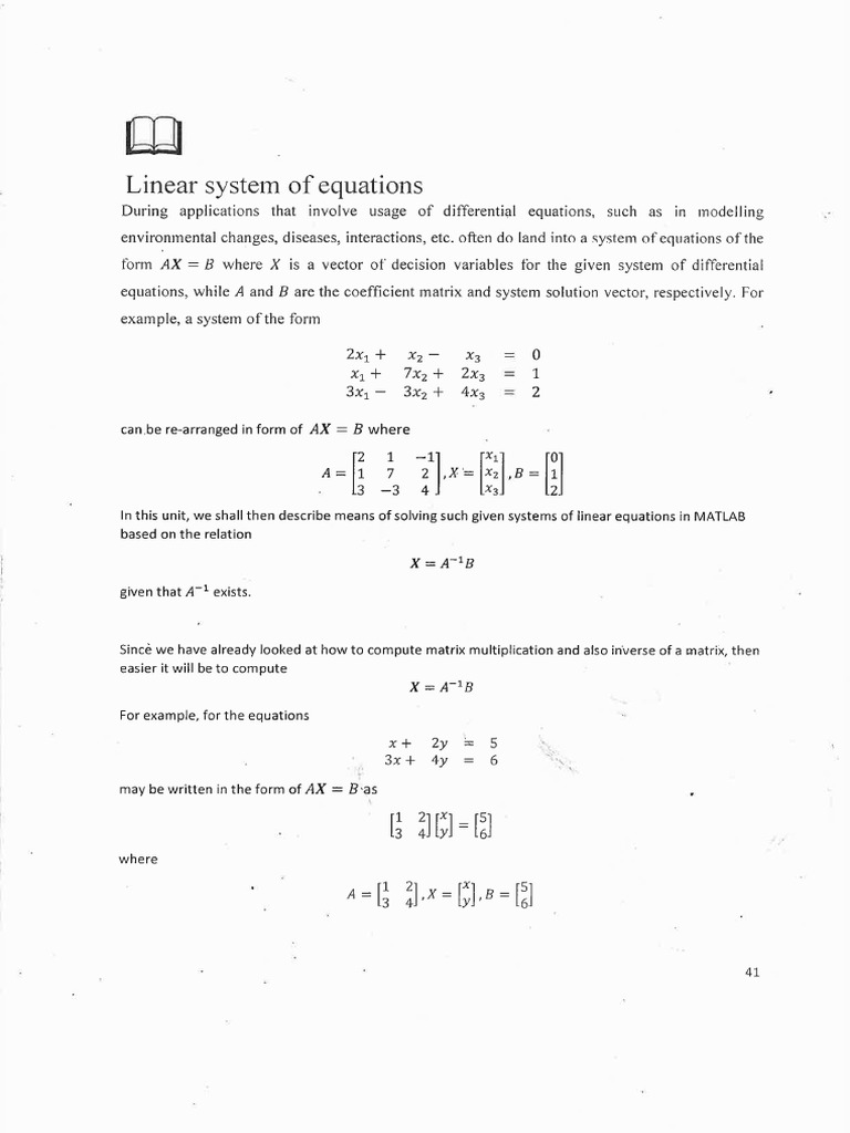 Matlab Linear Equation | PDF