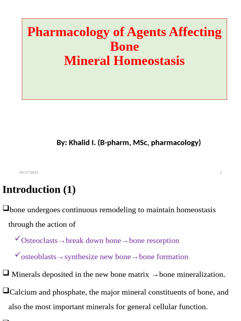 2 Pharmacology of Agents Affecting Bone | PDF | Vitamin D | Bone