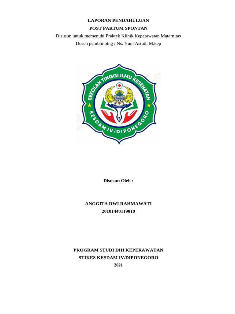Panduan Post Partum Spontan dan Perawatannya | PDF