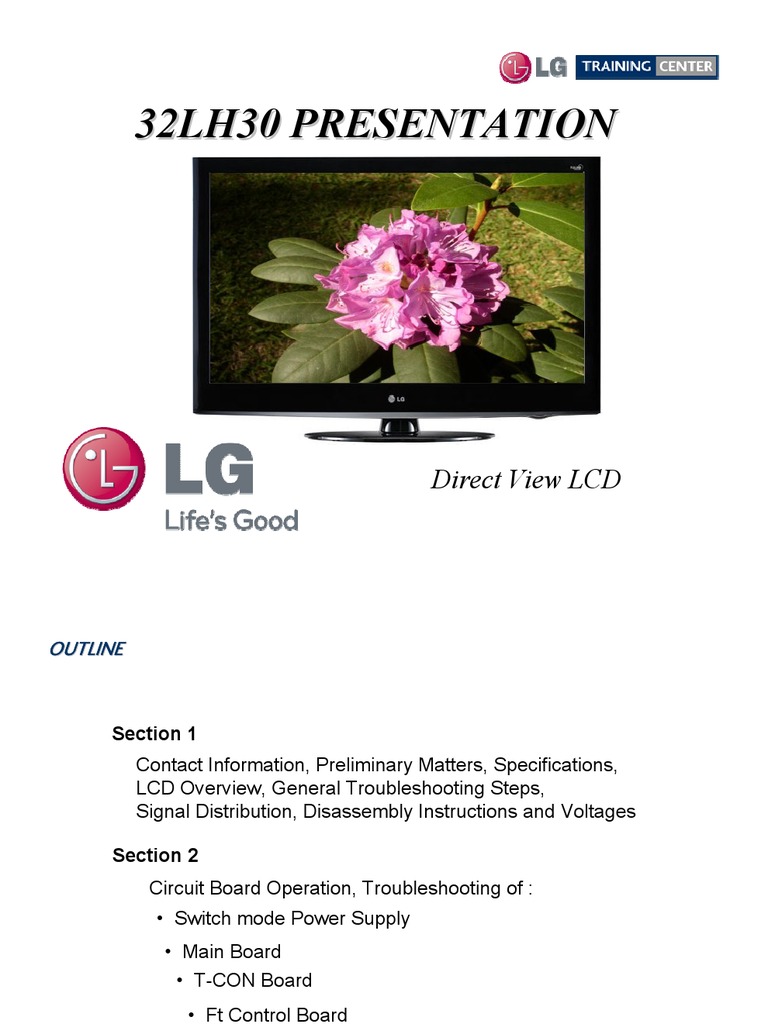 Training LCD LG 32LH30 | PDF | Electrostatic Discharge | High ...