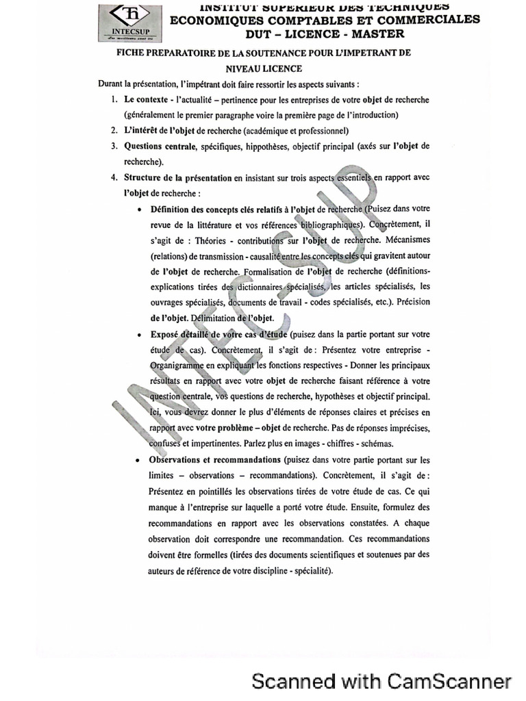 Fiche Préparatoire | PDF