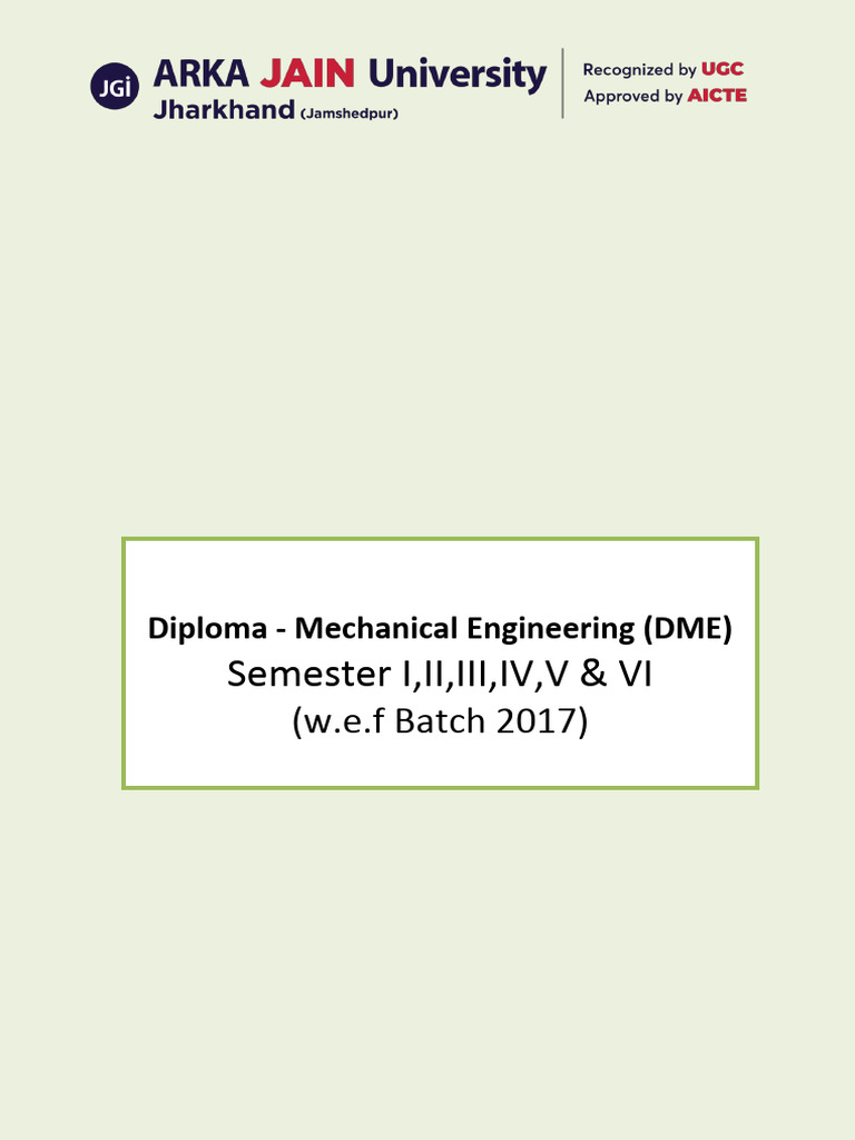 Scheme of Study of The Program Diploma Mechanical Engineering W.E.F ...