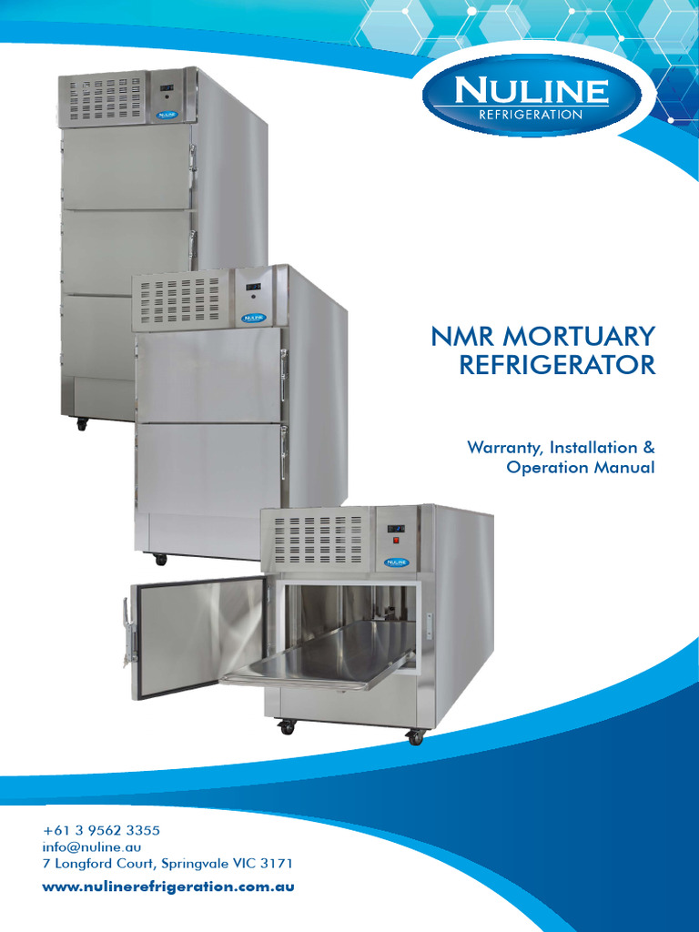 Nuline Mortuary Refrigerator Manual | PDF | Corrosion | Refrigerator