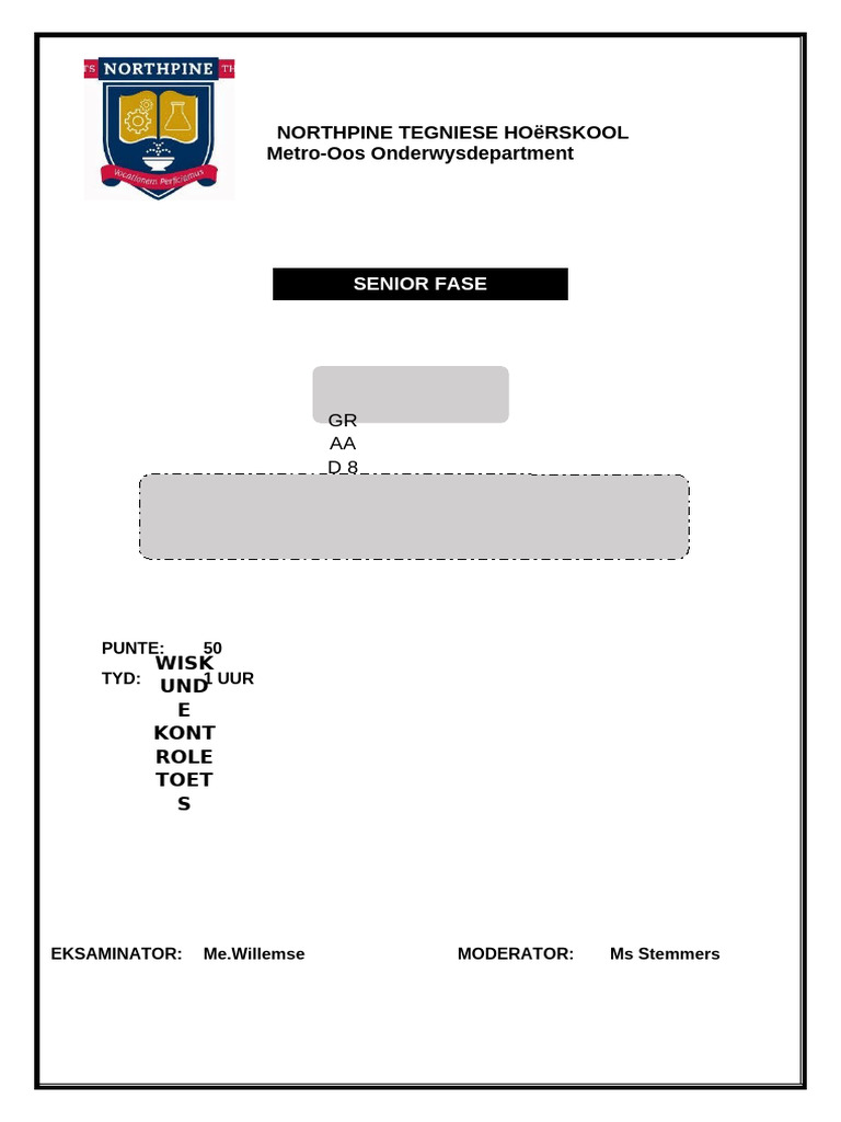 GR 8 Test Term 1 Afr | PDF