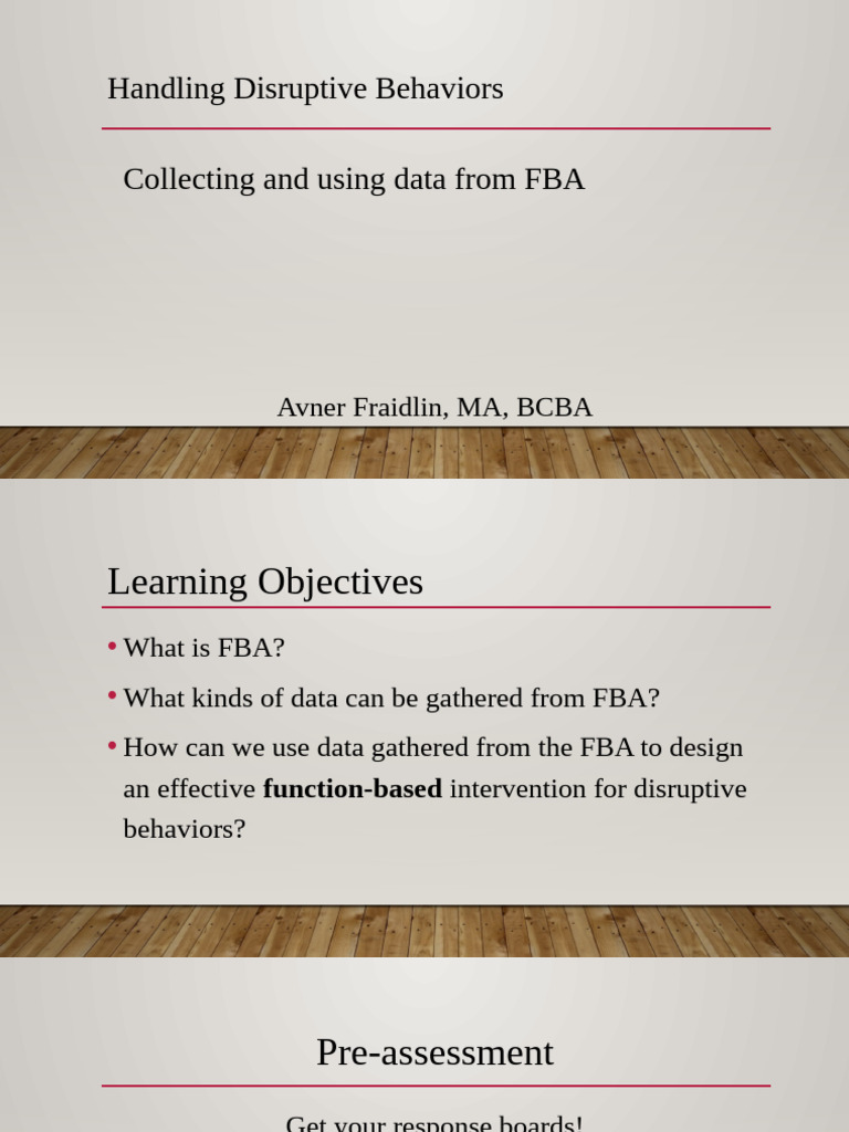 Handling Disruptive Behaviors Fall 2019 - Avner Fraidlin | PDF ...