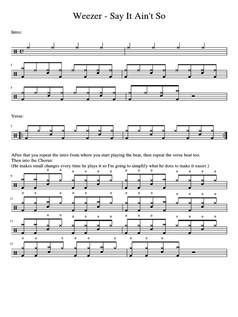 Weezer Say It Aint So Pdf