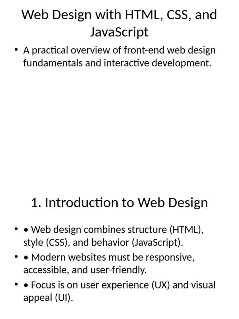 Web Design HTML Css Js | PDF