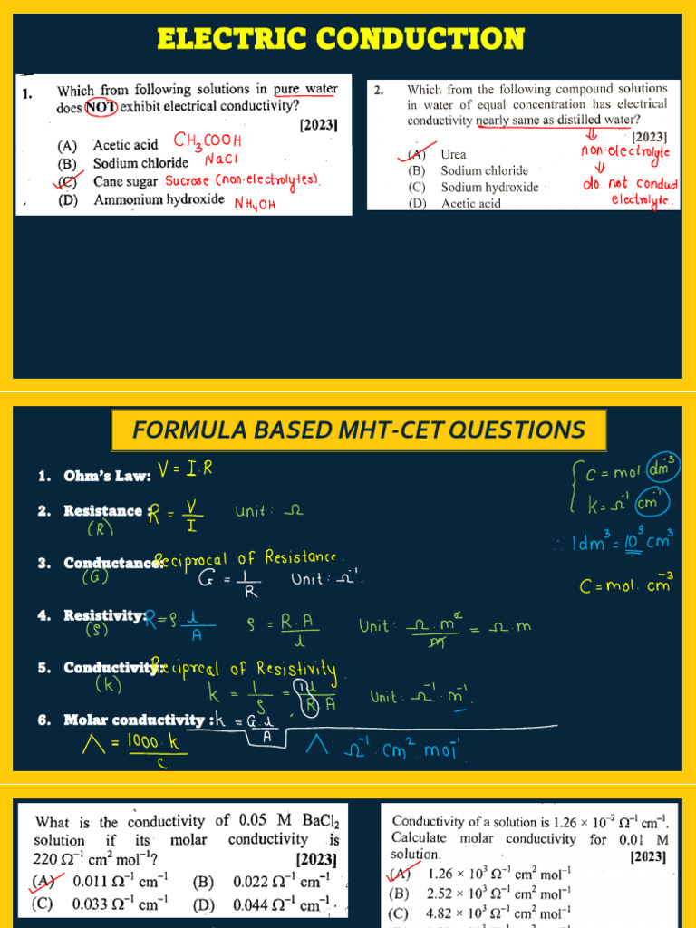 MHT-CET Electric Conduction Guide | PDF
