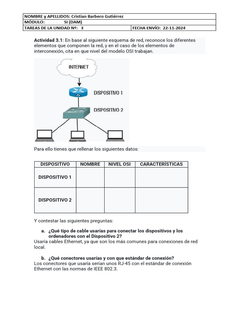 Barbero Gutierrez Cristian SI03 Tarea | PDF | Red de computadoras ...
