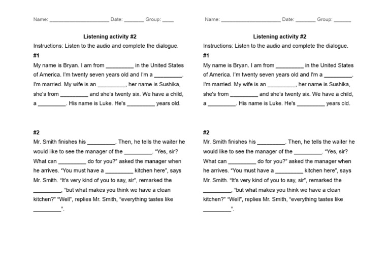 Listening Activity #2 | PDF