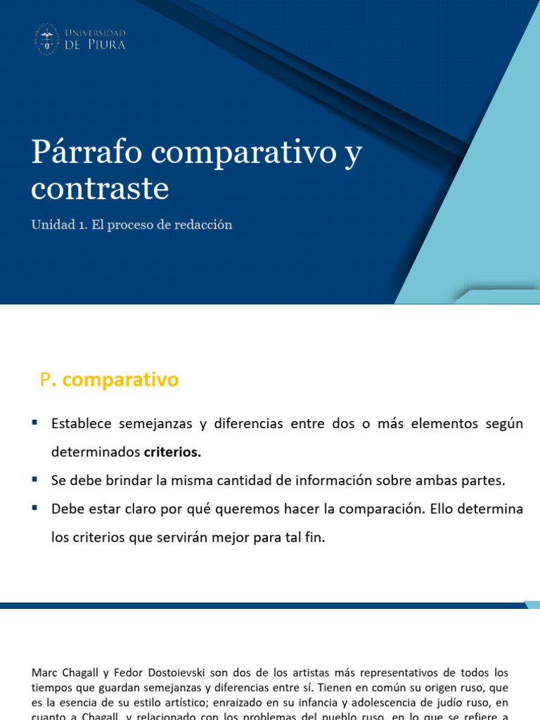 7.1. Párrafo Comparación y Contraste | PDF
