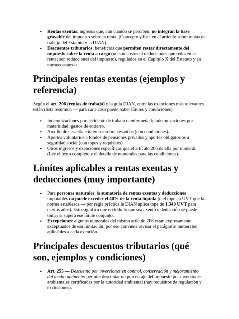 Rentas Exentas | PDF | Impuestos