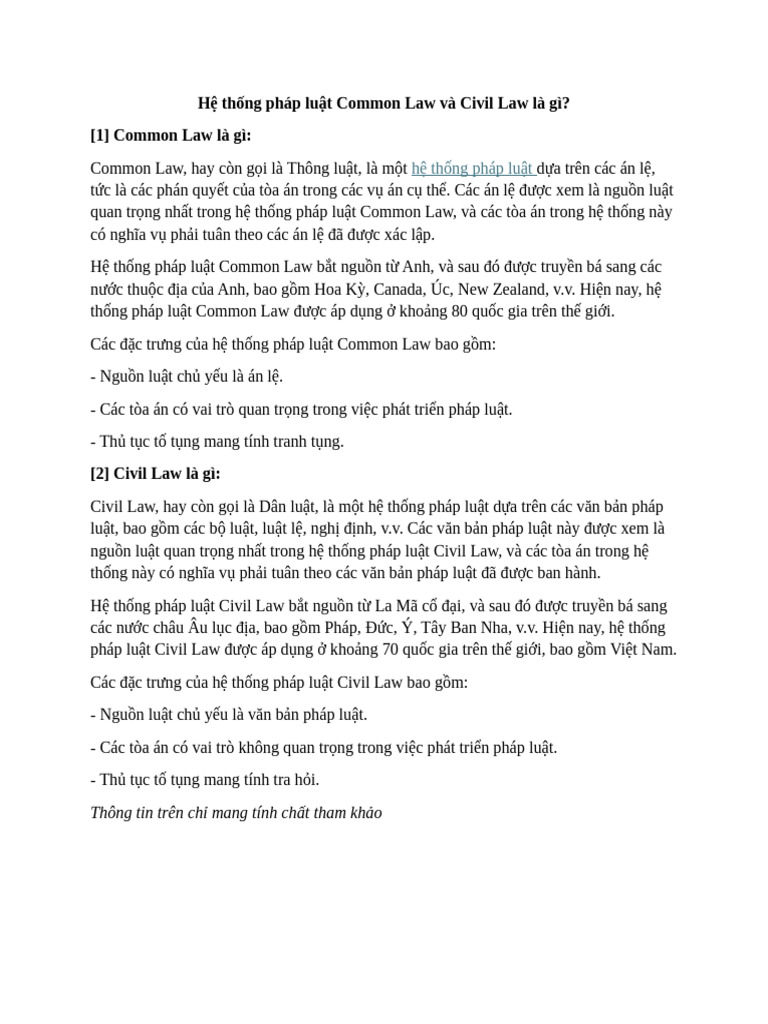 Common Law Và Civil Law | PDF