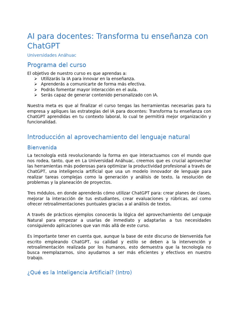 IA en Educación: Mejora tu Enseñanza con ChatGPT | PDF | Inteligencia ...