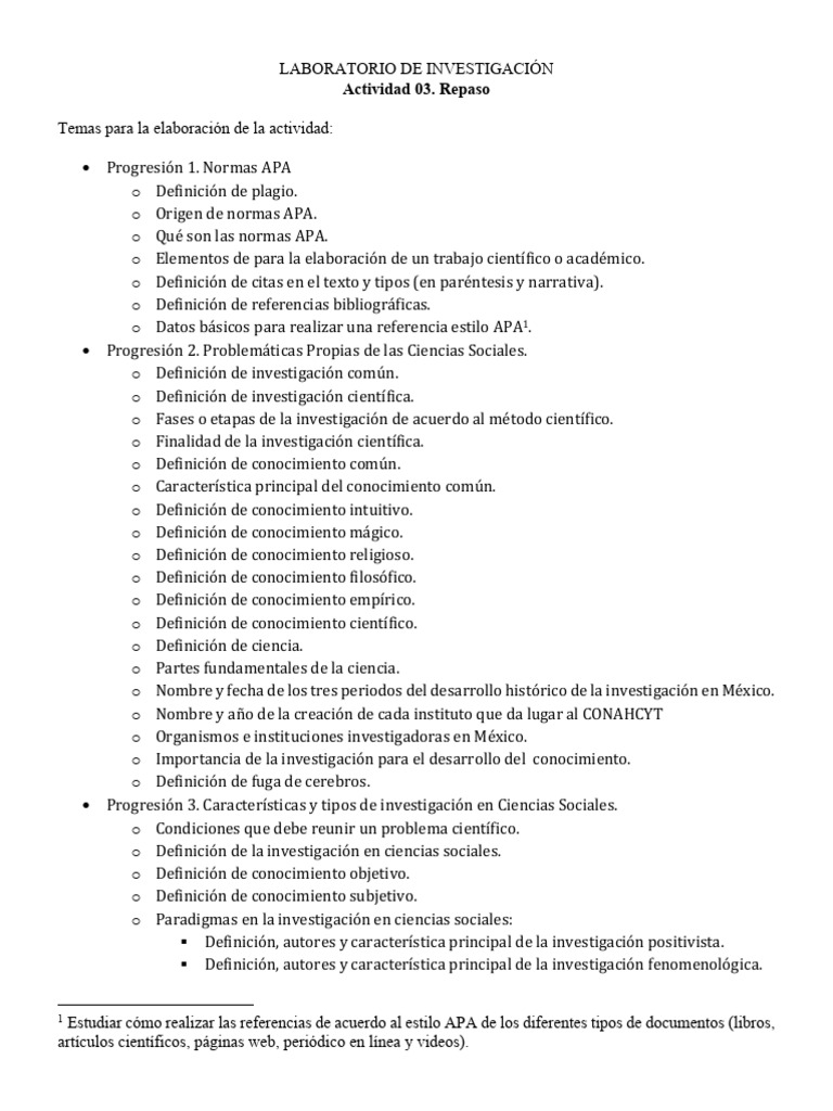 Act03 Repaso Progesion1 2 3 | PDF | Conocimiento | Estilo apa