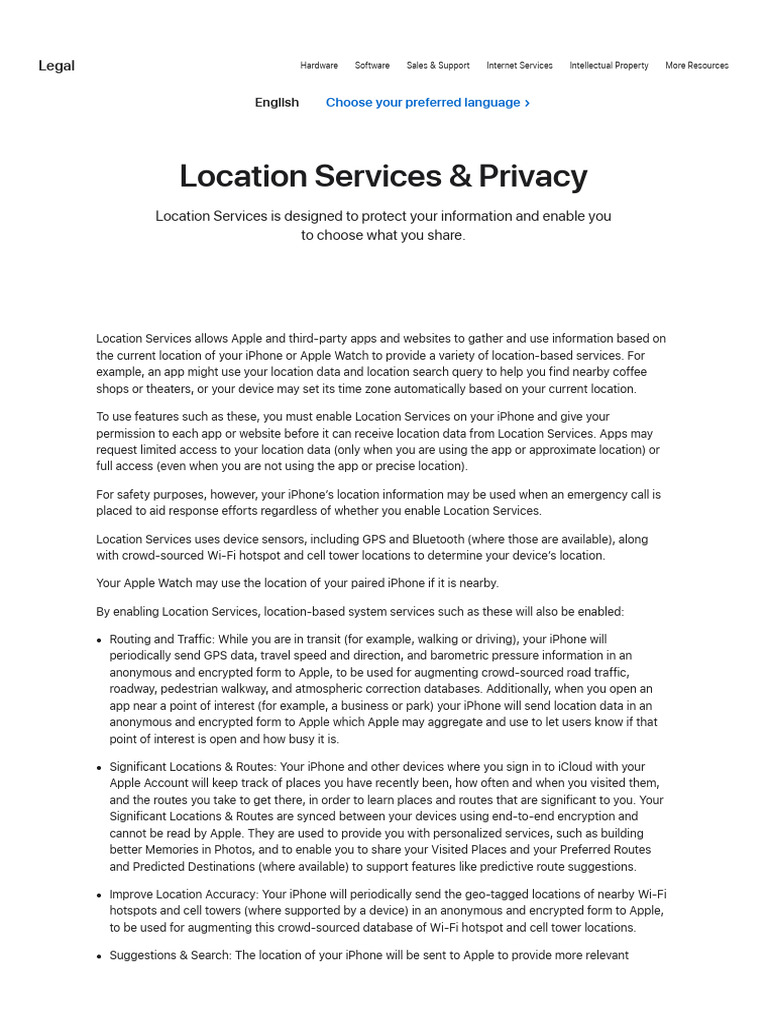 Legal - Location Services & Privacy - Apple | PDF | I Phone | Apple Inc.