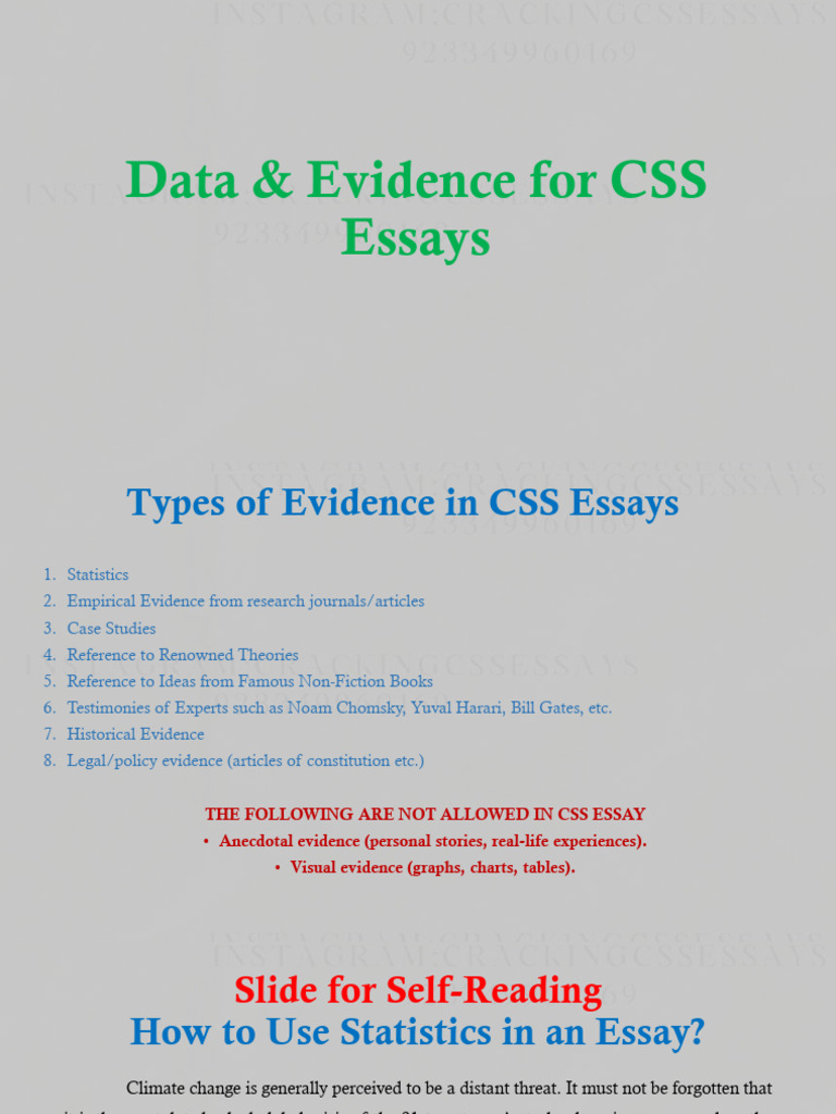 Data & Evidence For CSS Essays | PDF | Climate Change | Climate
