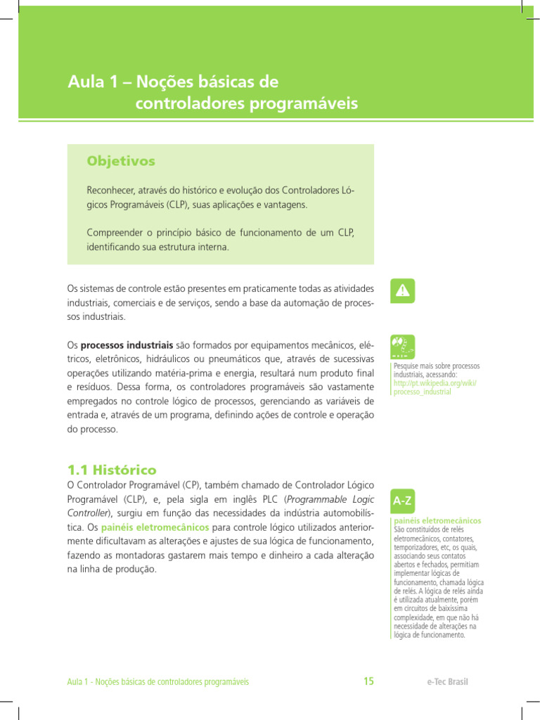 Introdução aos Controladores Programáveis | PDF | Controlador lógico ...