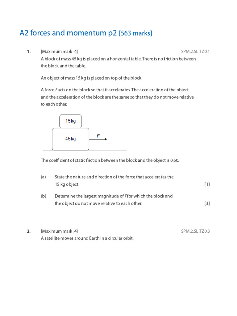 A2 Forces and Momentum p2 | PDF | Force | Collision