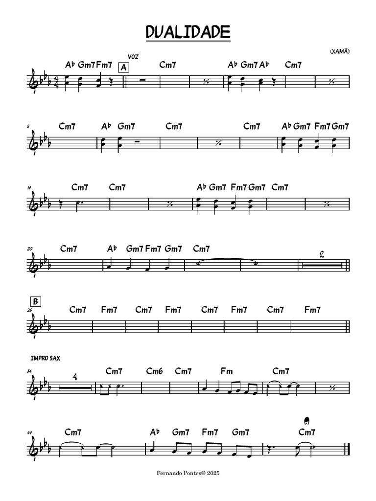 Dualidade: Improvisation for Saxophone | PDF